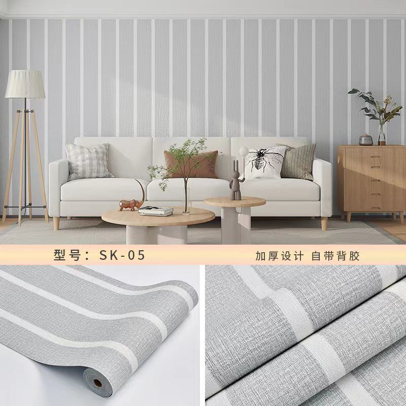 JT3 3D Linen Wall Sticker PE Foam Waterproof Anti-collision Self ...
