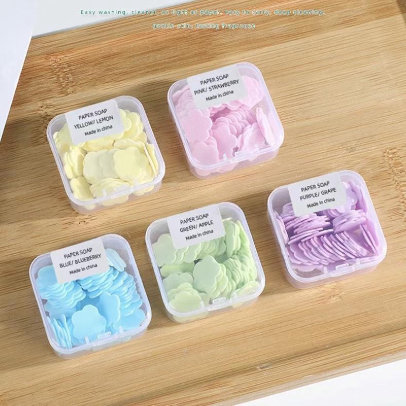 Disposable Soap Paper Travel Soap Paper Washing Hand Bath Clean Scented ...
