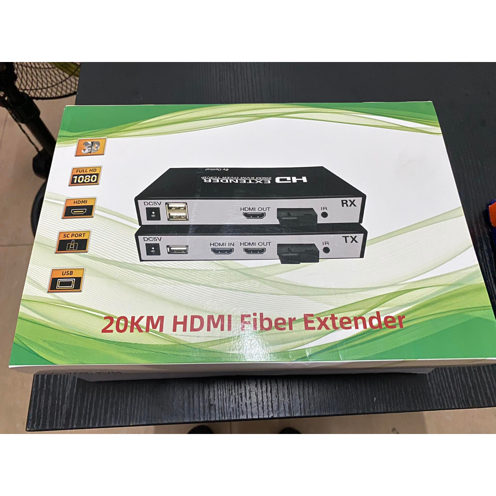 HDMI to Fiber Optic Converter 1080P HDMI Fiber Optic Video Extender KVM ...