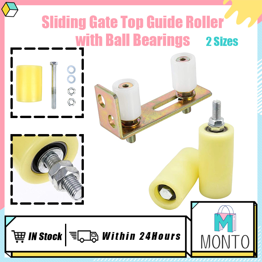 2Pcs 50*70/50*100 Sliding Gate Top Guide Roller Steel Nylon Roller with ...