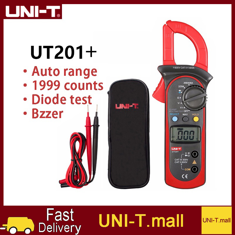 UNI-T UT201+ 400A digital clamp meter AC current multimeter 2000 counts ...
