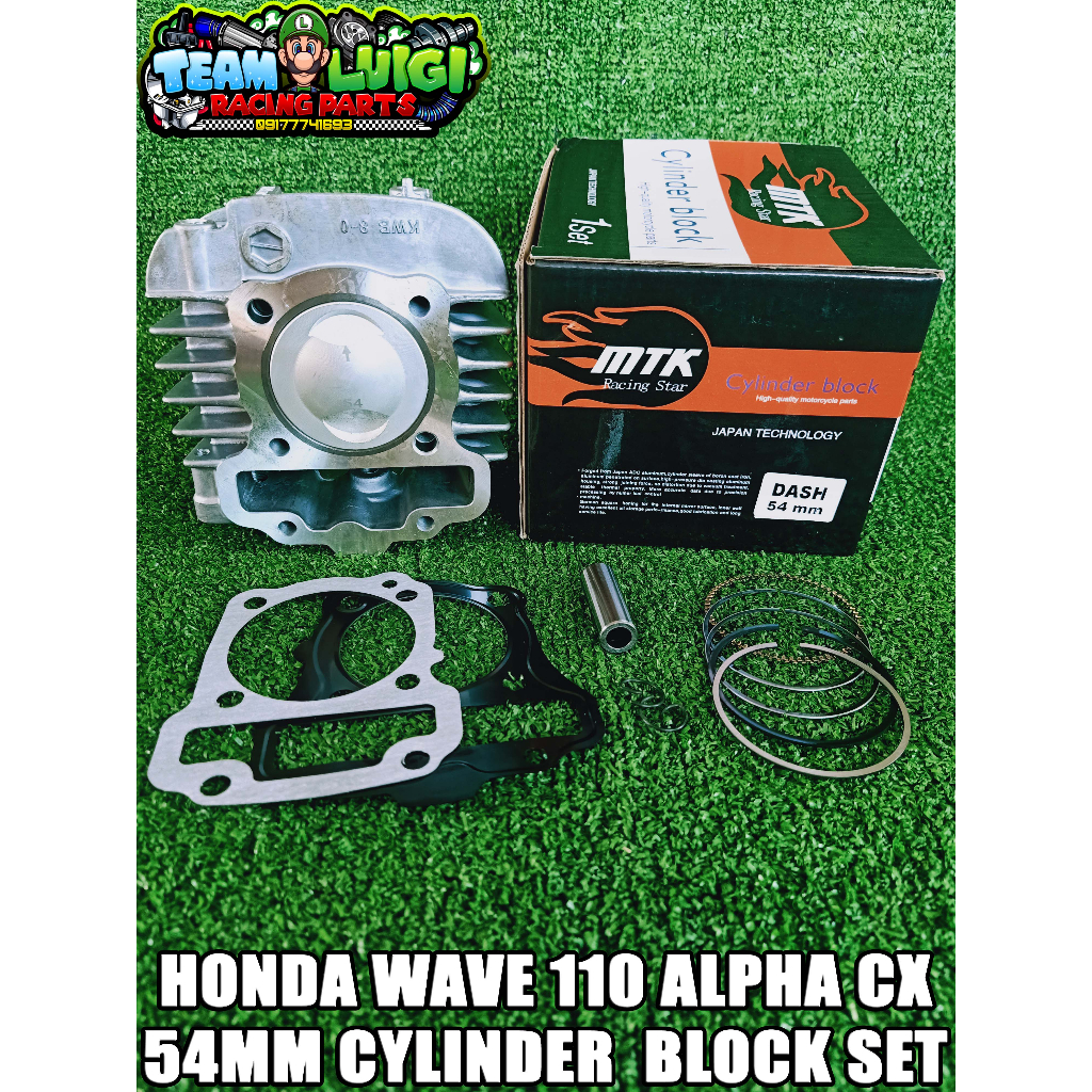 MTK CYLINDER BLOCK SET FOR HONDA WAVE 110 ALPHA CX 54MM SEMI DOME ...