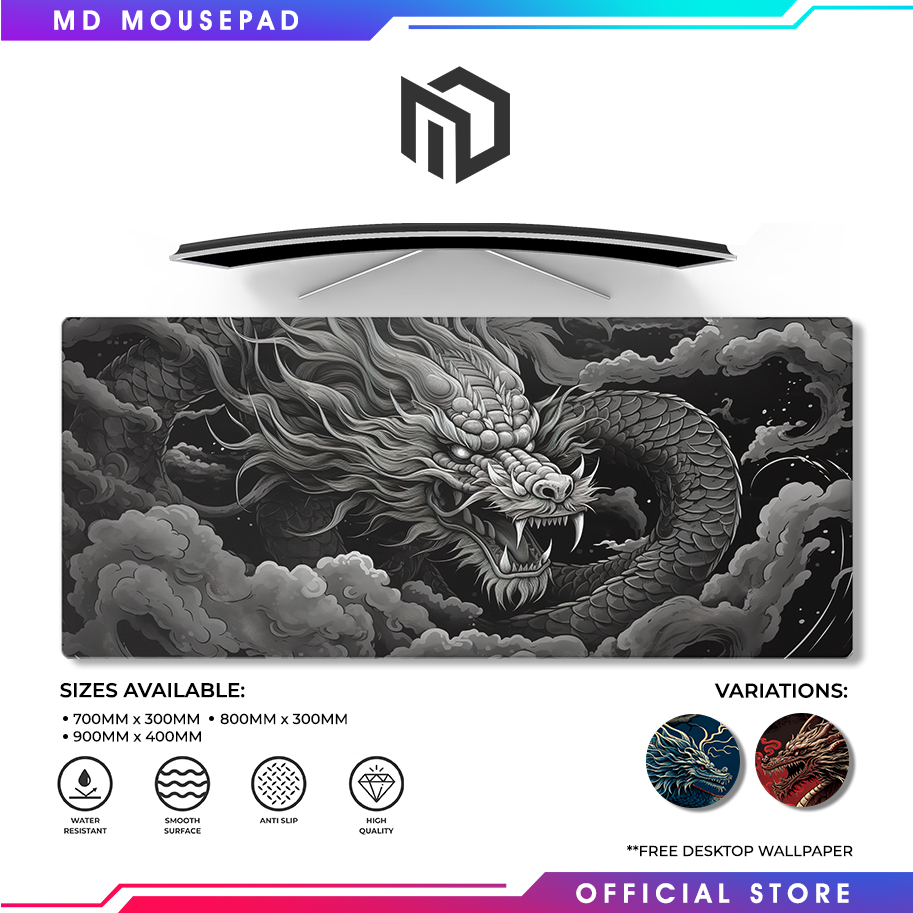 MD Mousepad | Oriental Dragon | Extended Large Gaming Mouse pad ...