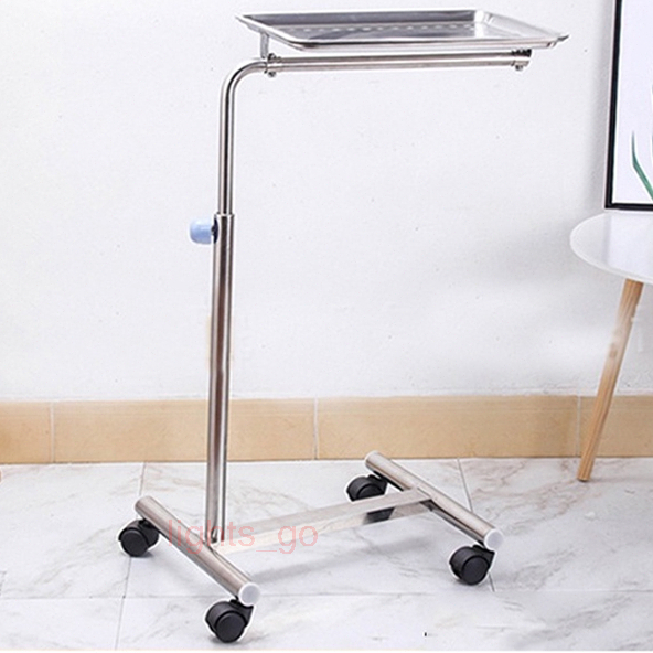 Mayo Instrument Table Stainless Steel Adjustble Height with 4 Wheels ...