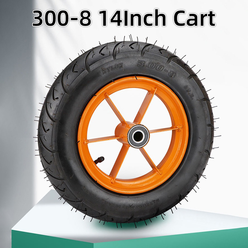 COD 300-8 trolley tiger car inflatable wheel mute rubber wheel caster ...