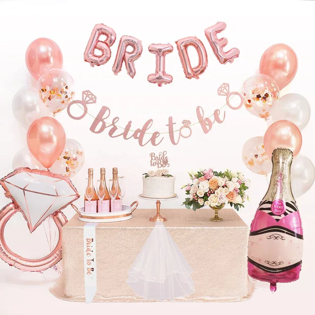 D39 Bride/Bride To Be/Team Bride Party Balloon Set Sash,Veil Bridal ...