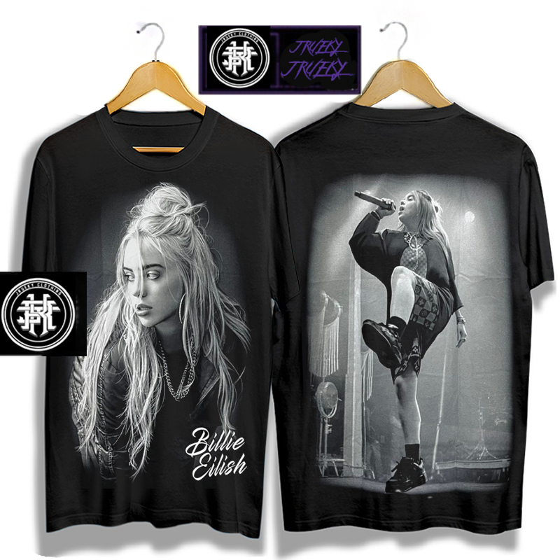 BILLIE EILISH-BNW Shirt Star Print Pattern Pure Cotton T-shirt Unisex ...