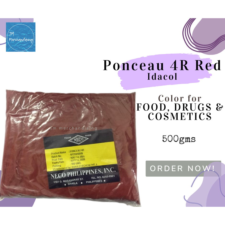 Ponceau 4R Idacol Red dye Pigment, 500gms Roha FOR FOOD, DRUGS, AND ...
