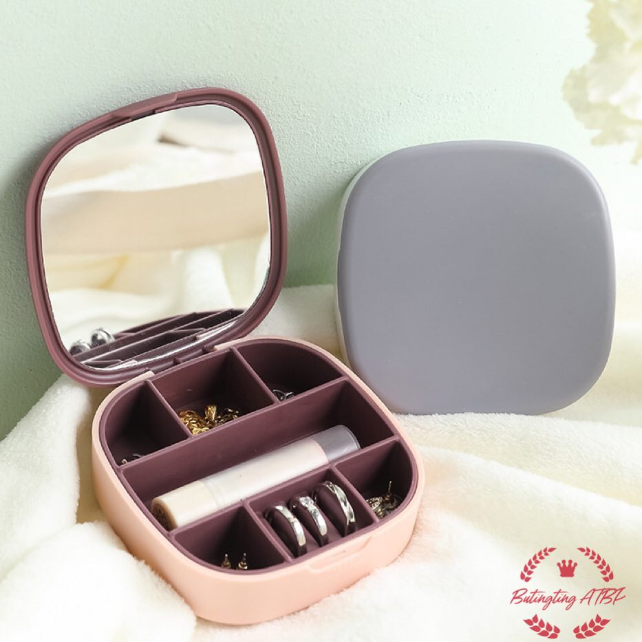 New Portable Jewelry Box With Mirror Jewelry Organizer Display Travel ...