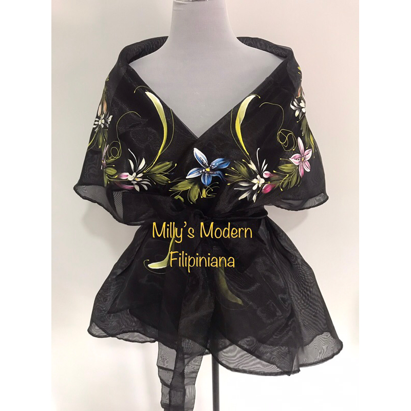 Milly’s Modern Filipiniana wrap around Panuelo alampay maria clara ...