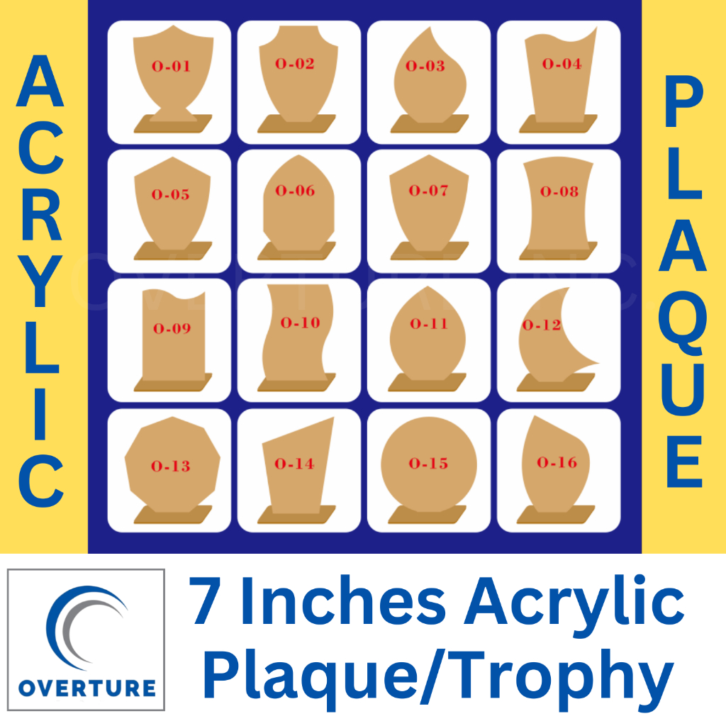 7 Inches Plaque Trophy Overture 8 inches Acrylic Trophy for Sports ...