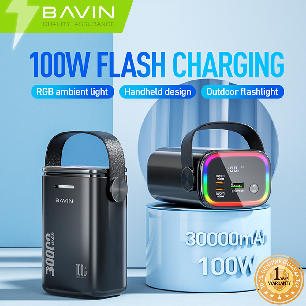 BAVIN PC1022 PC1025S 30000mAh 100W /22.5W Fast Charge Powerbank Type-C ...