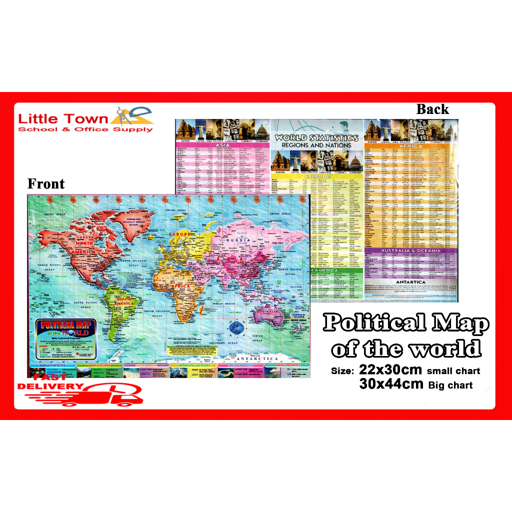 Political map of the world / world statistics regions and nations chart ...