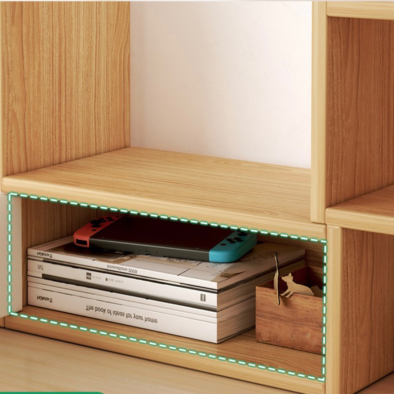 YAMIGO DIY adjustable bookshelf wood bookrack bookcase with sliding ...