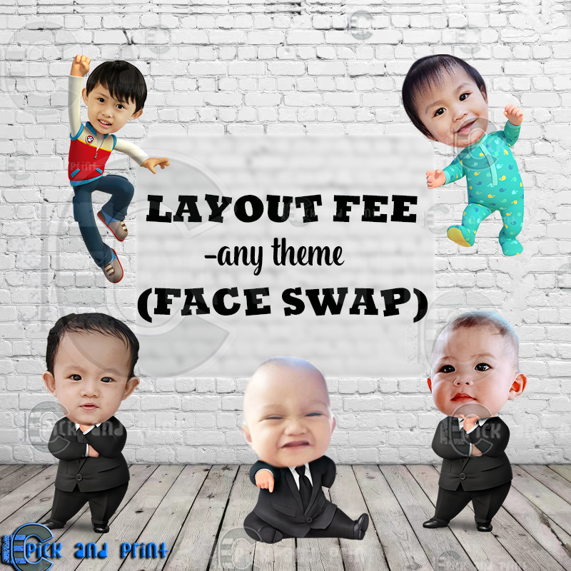 Layout Fee Face Swap / Name logo Edit to desired character for birthday ...