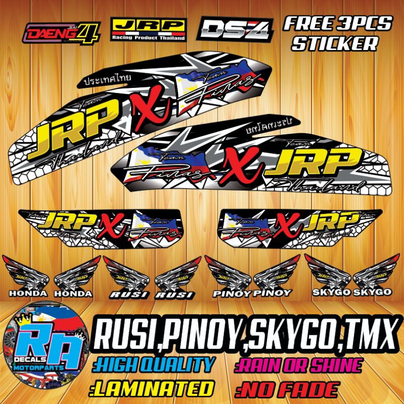 Rusi, Pinoy, Skygo and TMX 155 JRP x Team Pinas Decals (Honeycomb ...