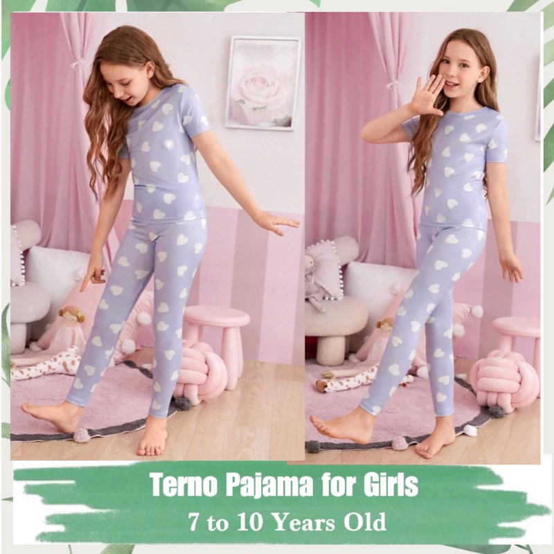 Terno Pajama for Girls-7~10 YO-(Mavy) | Shopee Philippines