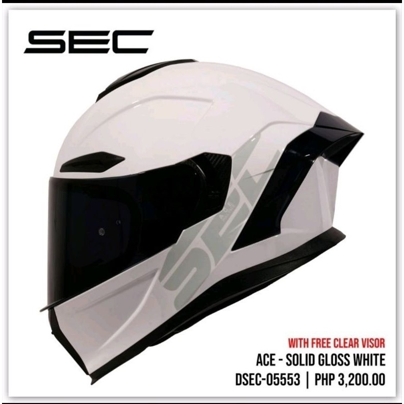 SEC Helmet - Ace (Full Face, Dual Visor) | Shopee Philippines