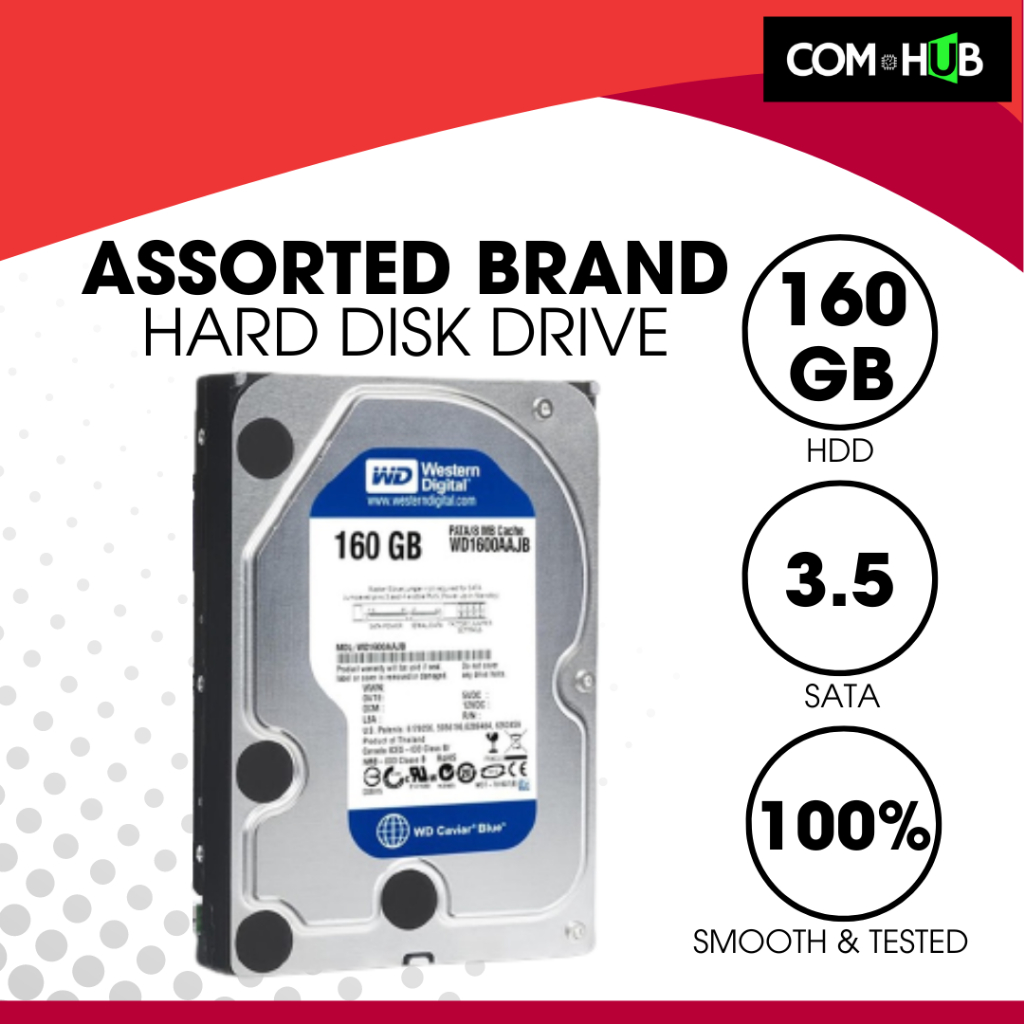 Assorted 160GB 3.5 HDD Desktop Hard Disk Drive (WD, Seagate, Toshiba ...