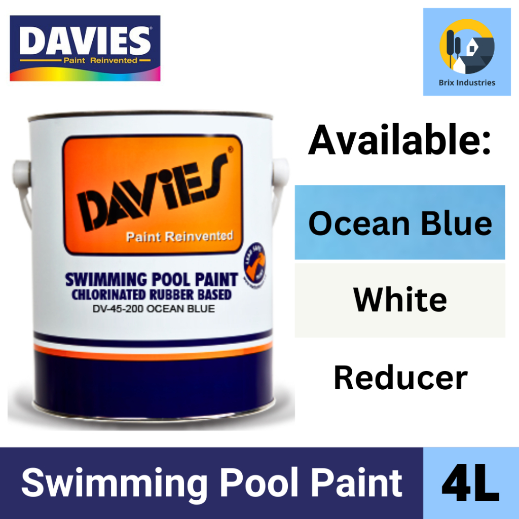Davies Swimming Pool Paint Ocean Blue, White or Chlorinated Rubber ...