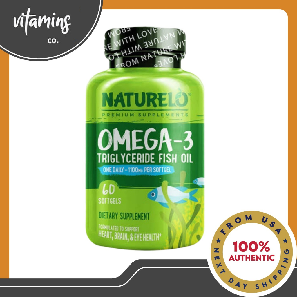 NATURELO Omega-3 Triglyceride Fish Oil 1100 mg (60 Softgels) | Shopee ...