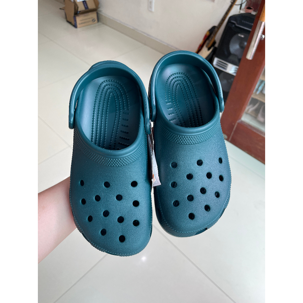 Crocs Classic Clog Evergreen | M11 and W8 | With HQ Jibbitz | Original ...