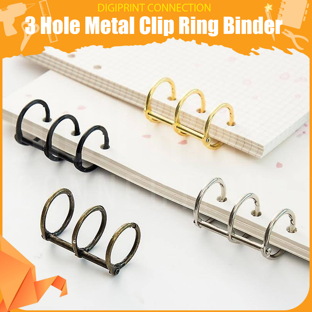 3-Hole Metal/Plastic Ring Binder for DIY Projects, Notebooks ...