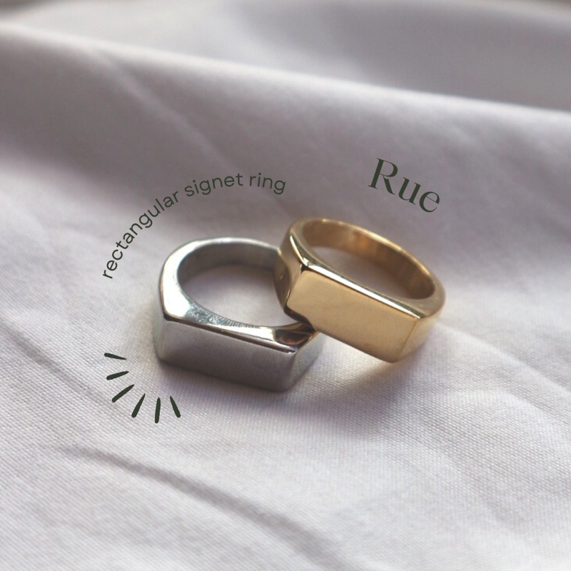 deliciaeph - Rue Rectangular Signet Ring | Shopee Philippines
