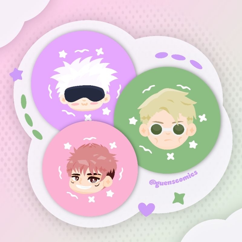 Jujutsu Kaisen JJK Anime Gojo Nanami Itadori Yuuji 2.25 Glitter Button ...