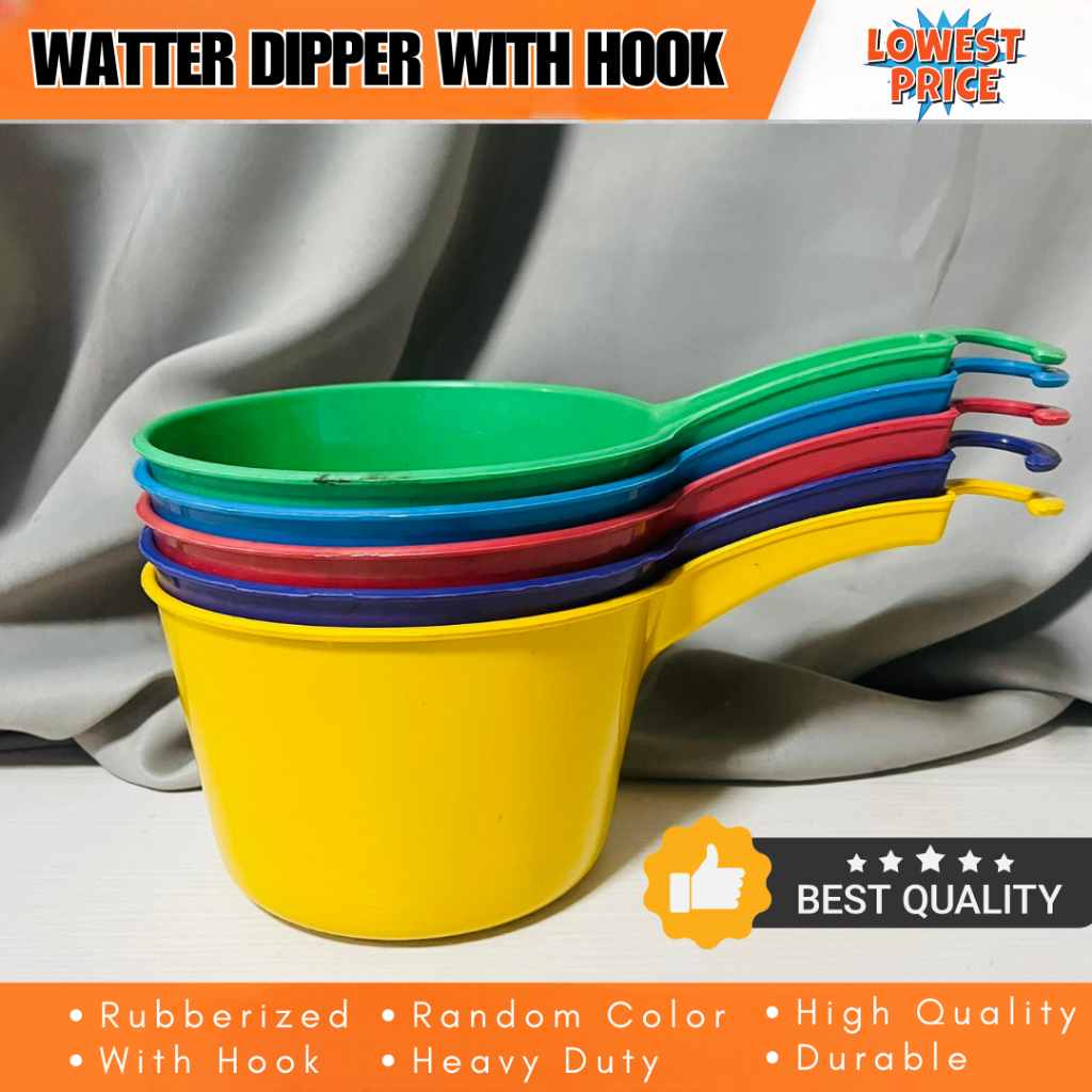 Water Dipper with Hook (Tabo) Round Non Slip Grip Deep For Kitchen And ...