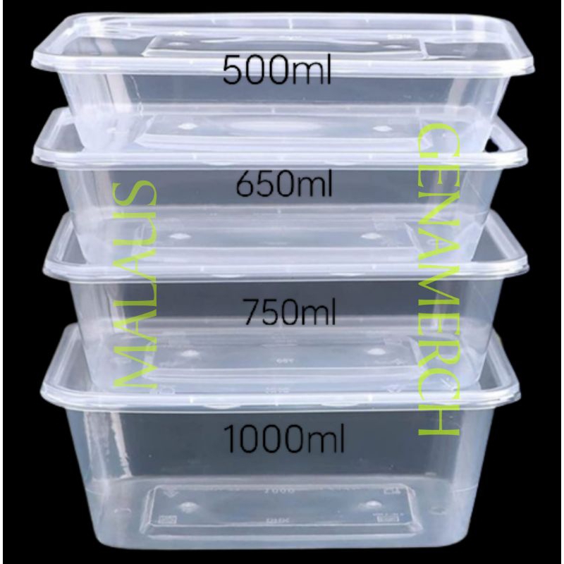 MICROWAVABLE RECTANGULAR CONTAINER (500ml, 650ml, 750ml, 1000ml ...