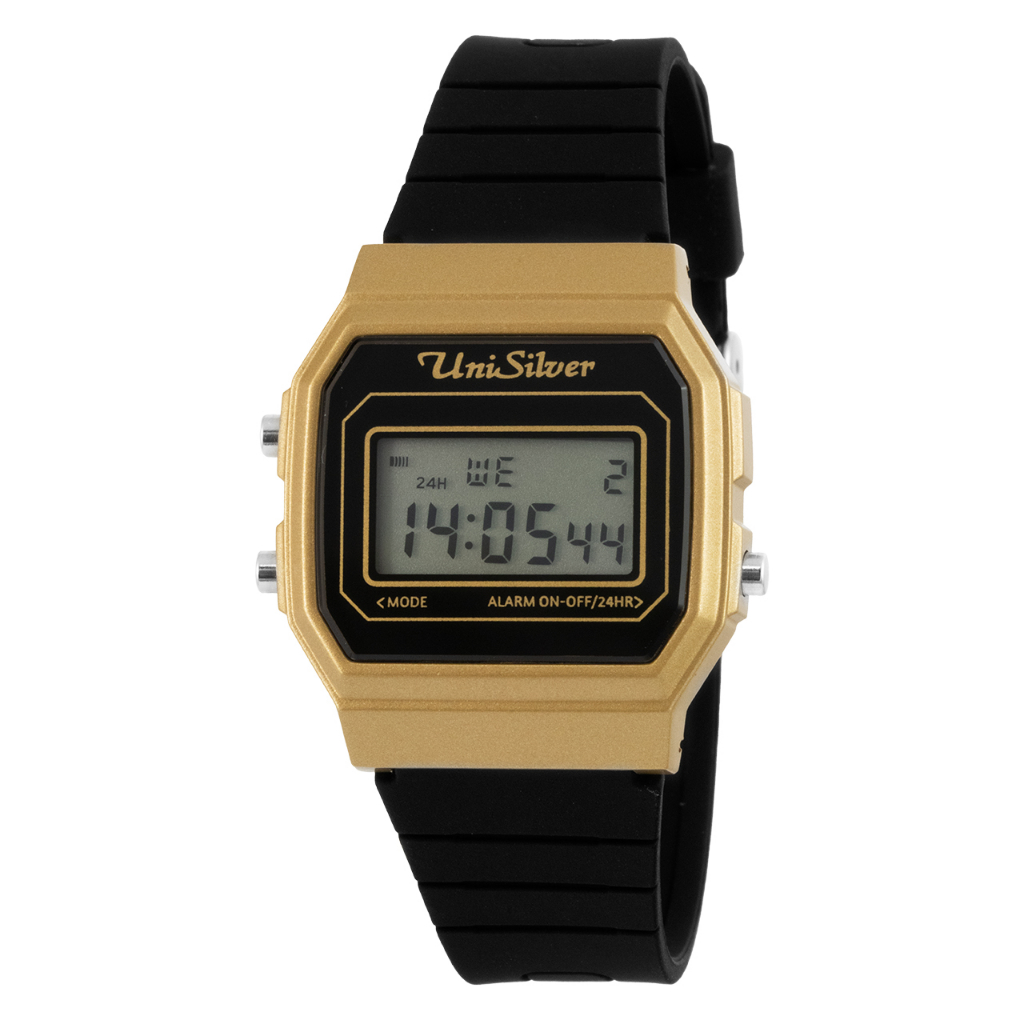 UniSilver TIME Unisex Analog Black/Gold Rubber KW4859-1005 Watch ...