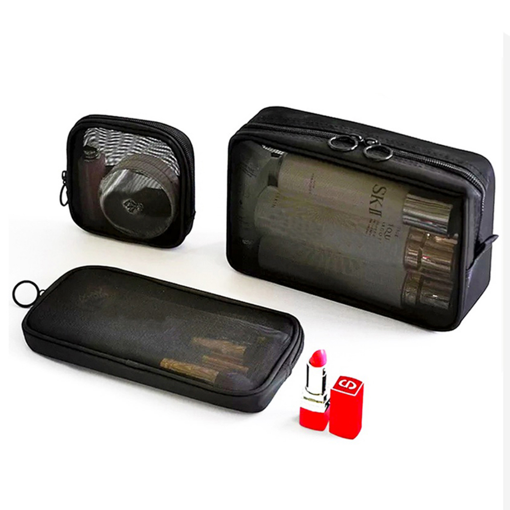 Makeup Organizer Pouch Transparent Cosmetic Bag Travel Mesh Hygiene ...