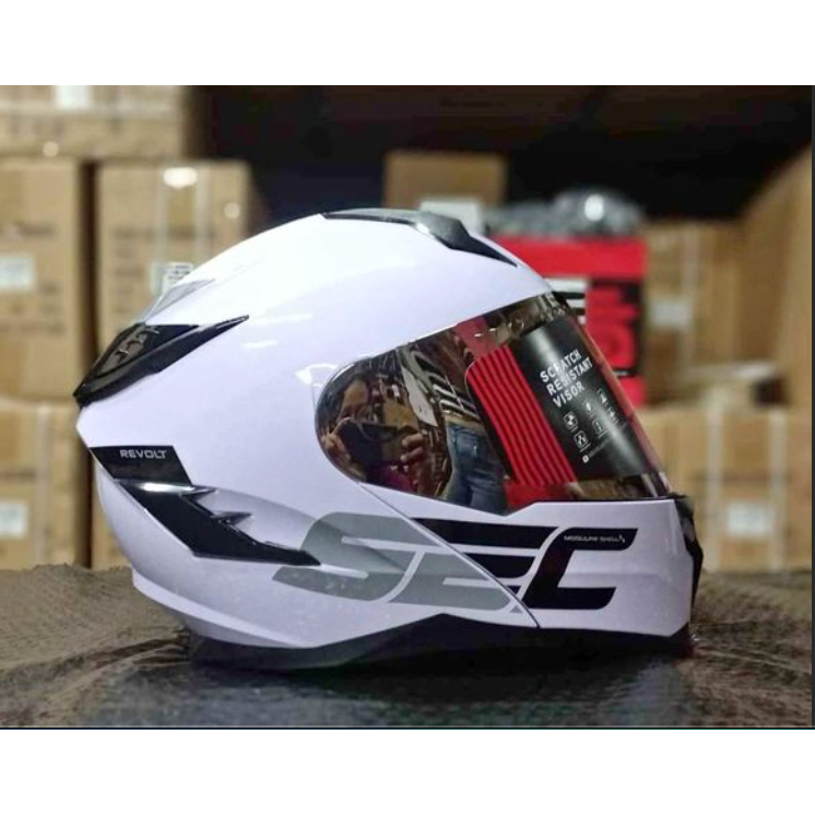 Sec Revolt 2023 - Solid Matte/Gloss Modular Full Face Helmet (M-XL ...