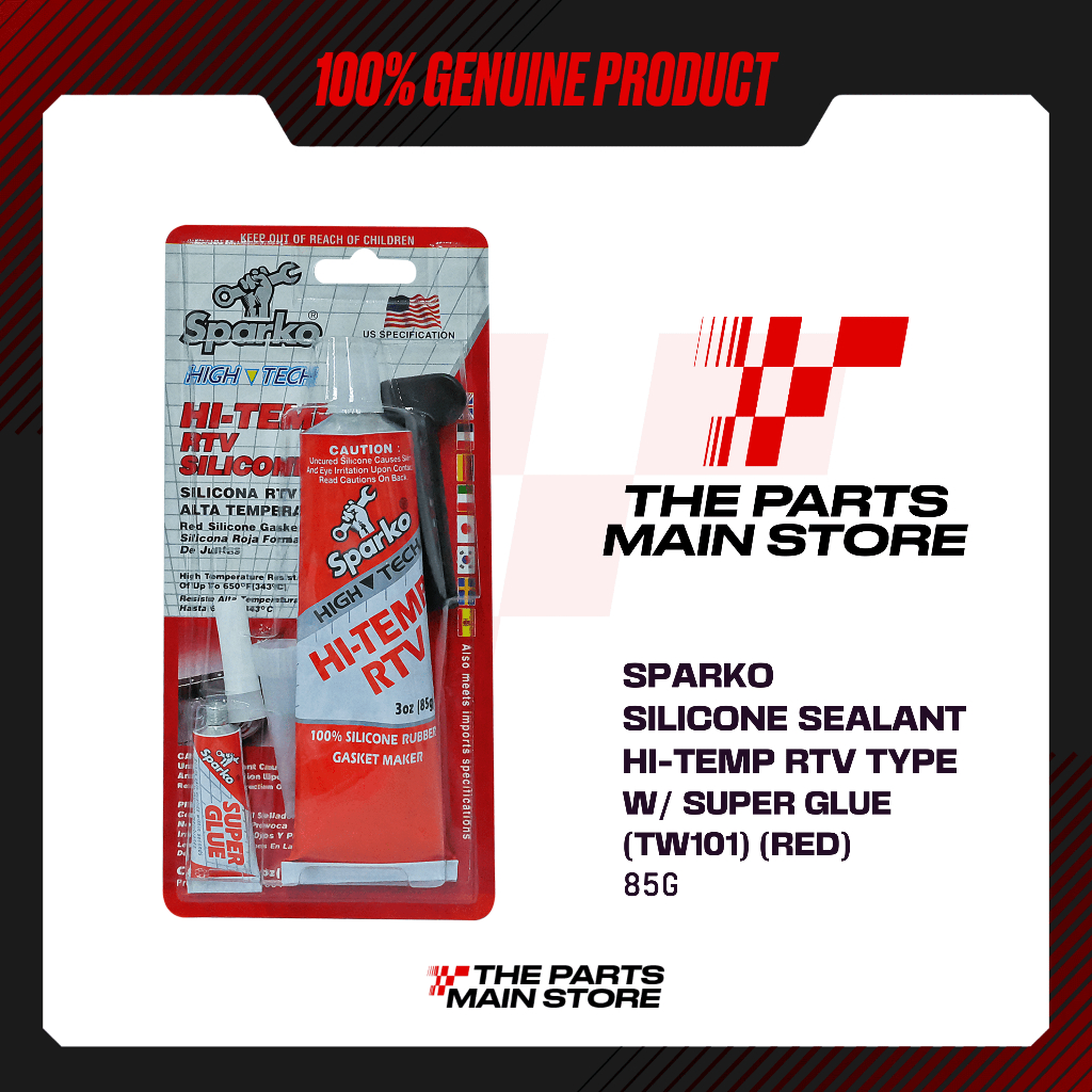 SPARKO SILICONE GASKET/SEALANT/RTV TYPE RED (TW-101) 85g | Shopee Philippines