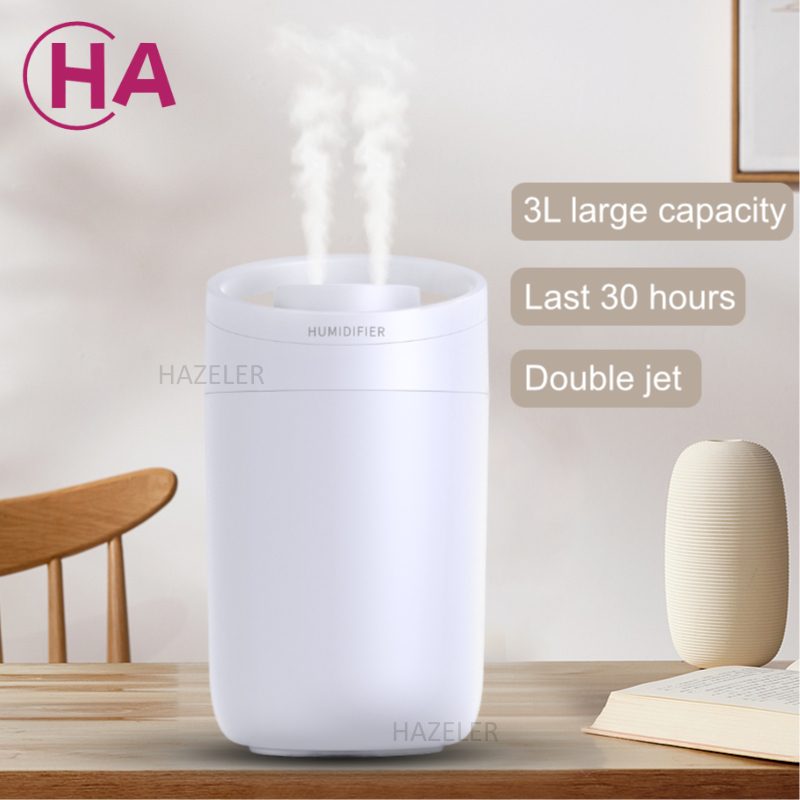3L air humidifier with Essential oil diffuser aroma purify large fog capacity Double spray For ...
