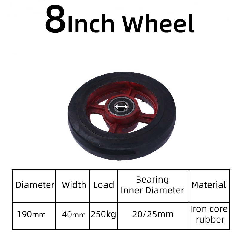 Hand Truck Wheel 8/10/12'' Rubber Wheels For Cart Set Heavy Duty Push ...
