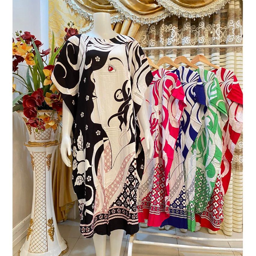BATIKMOTO Princess Print Kaftan Batik Daster Dress Indonesia Thailand ...
