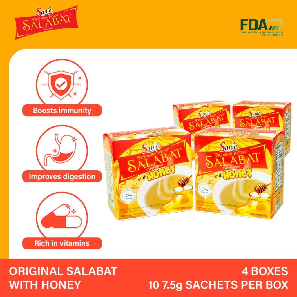 Sanlo Salabat Premium Instant Ginger Tea - HONEY (Bundle of 4 Boxes ...