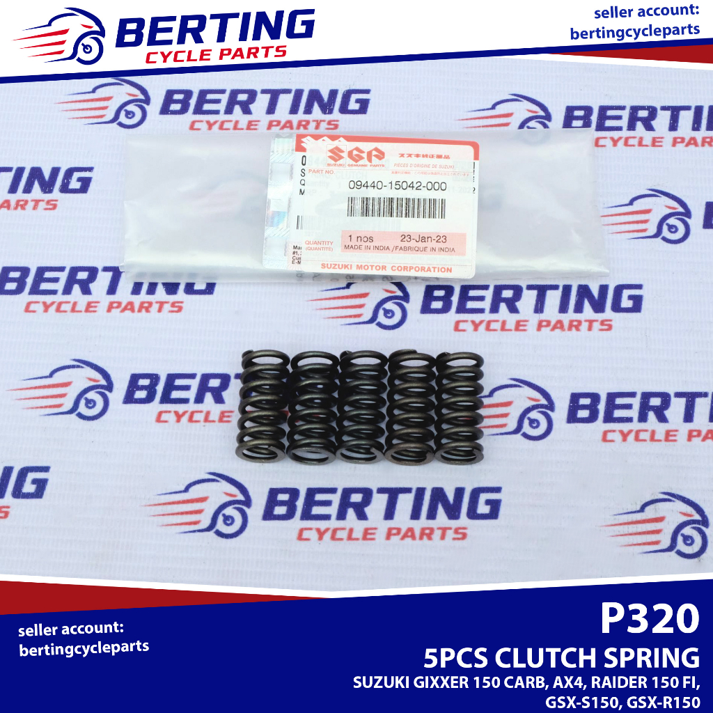 SGP 5PCS CLUTCH SPRING Suzuki Gixxer 150 Carb AX4 Raider 150 FI GSX ...