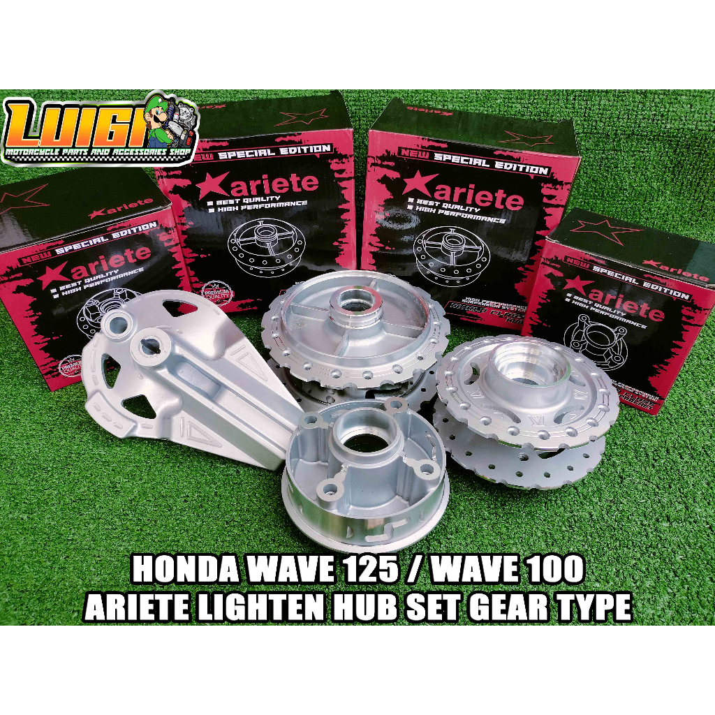 ARIETE HONDA WAVE 125 / WAVE 100 LIGHTEN HUB SET GEAR TYPE SILVER ...