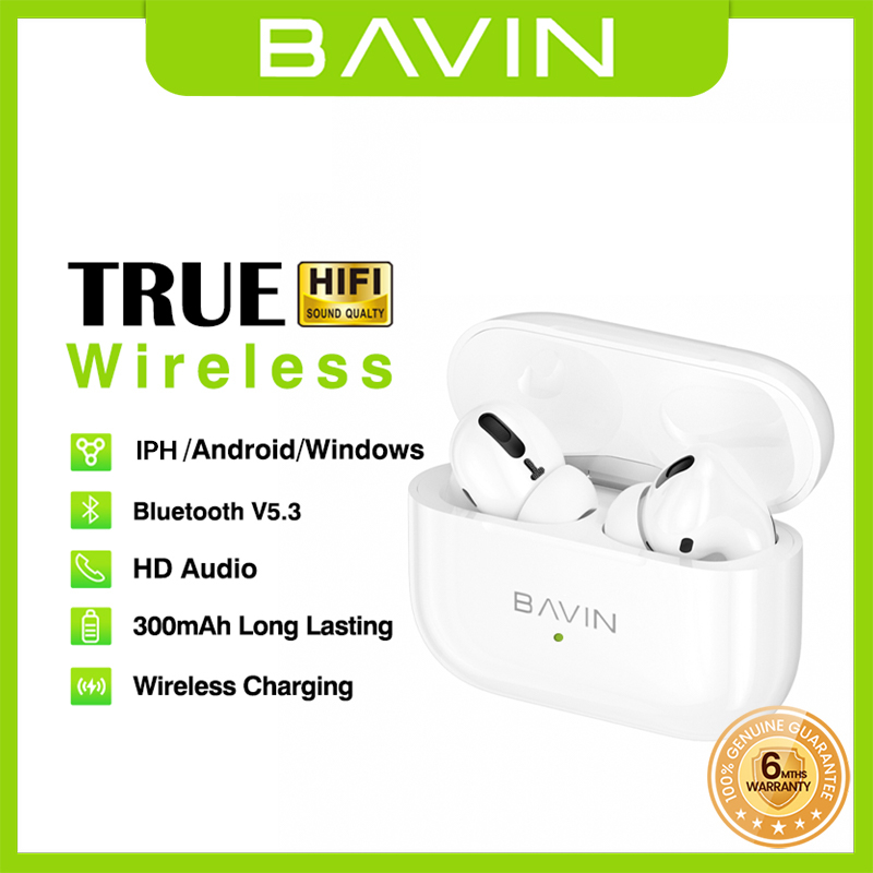 BAVIN BA25 TWS Earphones Long Endurance Bluetooth Touch Control Charging Box Wireless Bluetooth ...