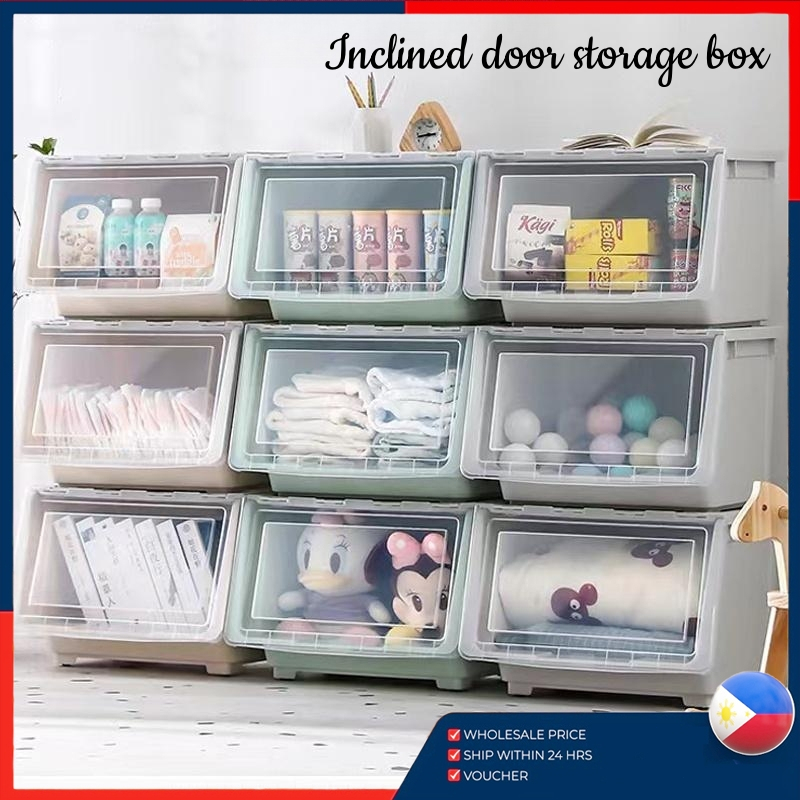 Thickened Flip Top Storage Box Plastic Storage Container Box with Wheel ...