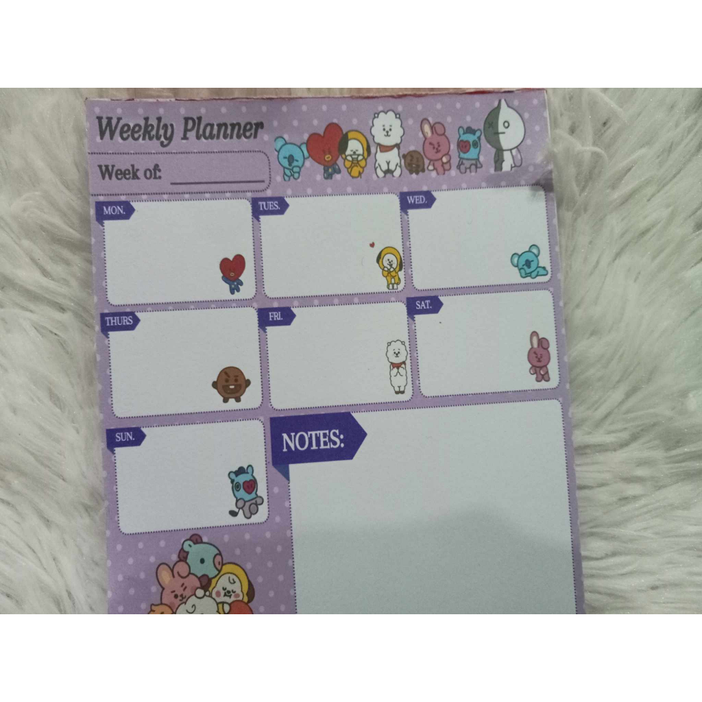 BTS WEEKLY PLANNER (we accept customize) | Shopee Philippines