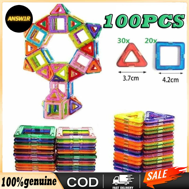 100Pcs Big Size Magnetic Bricks Building Blocks Set Constructor Games ...