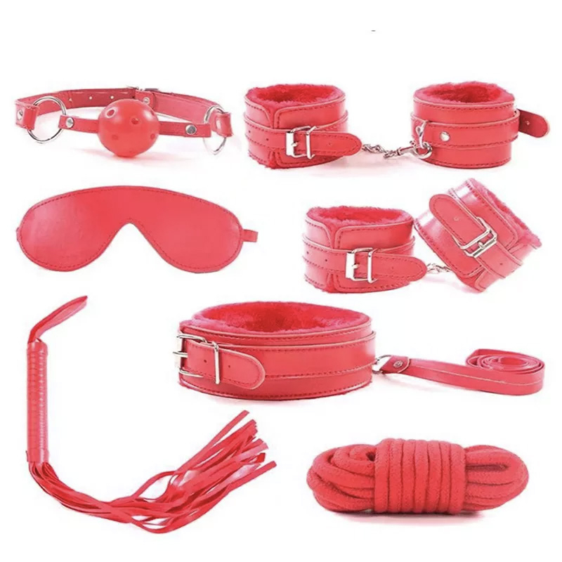 Sm Bundling Set 7 Pcs Couple Bound Sex Toys Plush Style Flirting