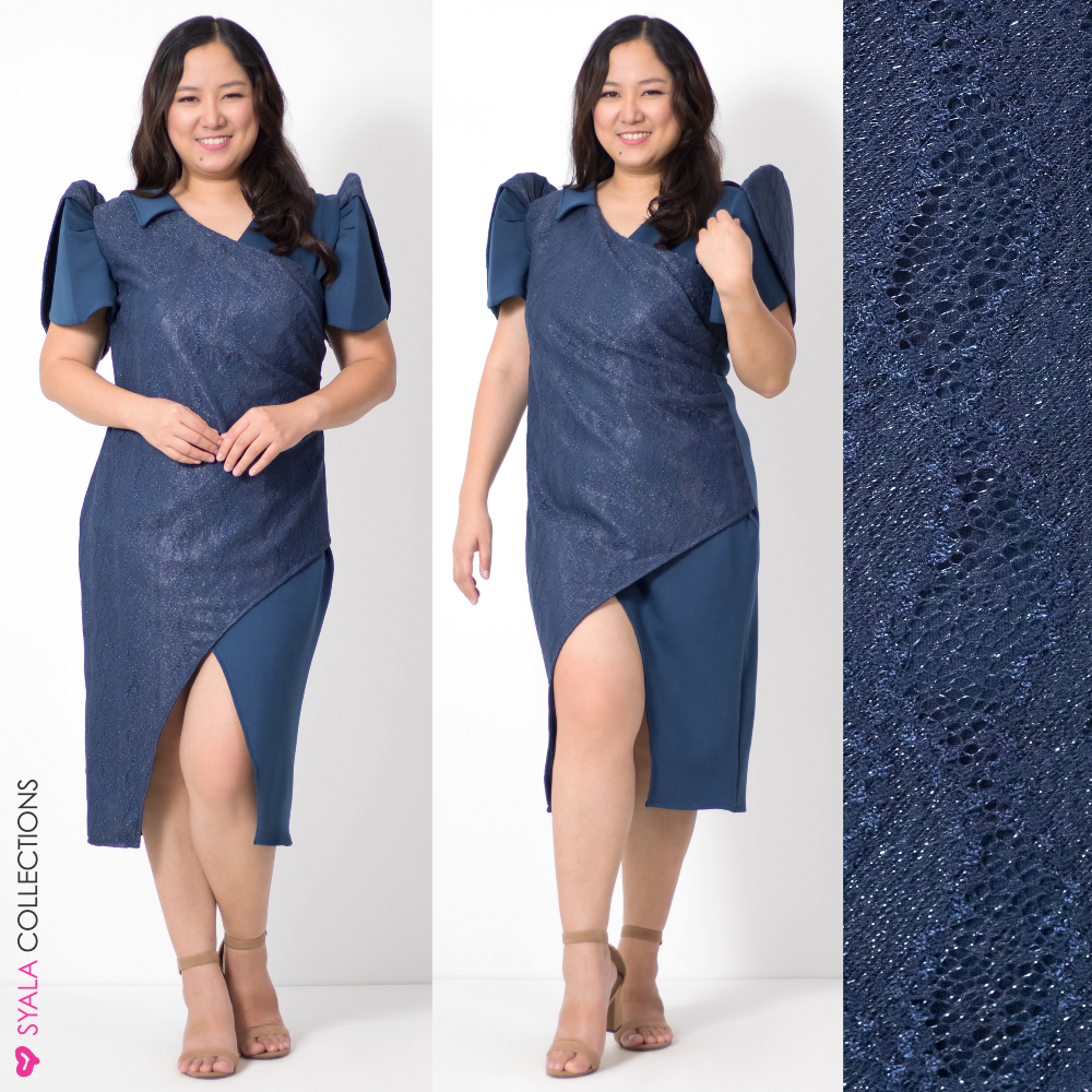 Collared Overlap Tulip Filipiniana Party Plus Ceremony Oathtaking Teal ...