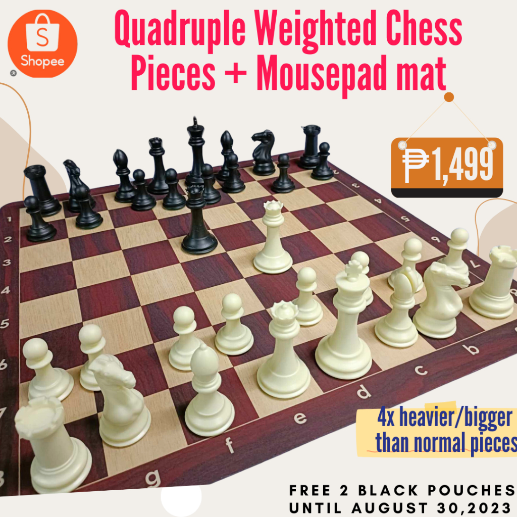 Quadweighted (4x heavier) Chess Pieces + Rubber chessmat | Shopee ...