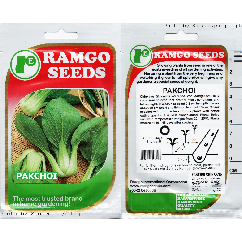 Ramgo RPO Seeds PAKCHOI GENGHIS KHAN 5g (ORIGINAL PACKAGING) GDSFPH_S4 ...