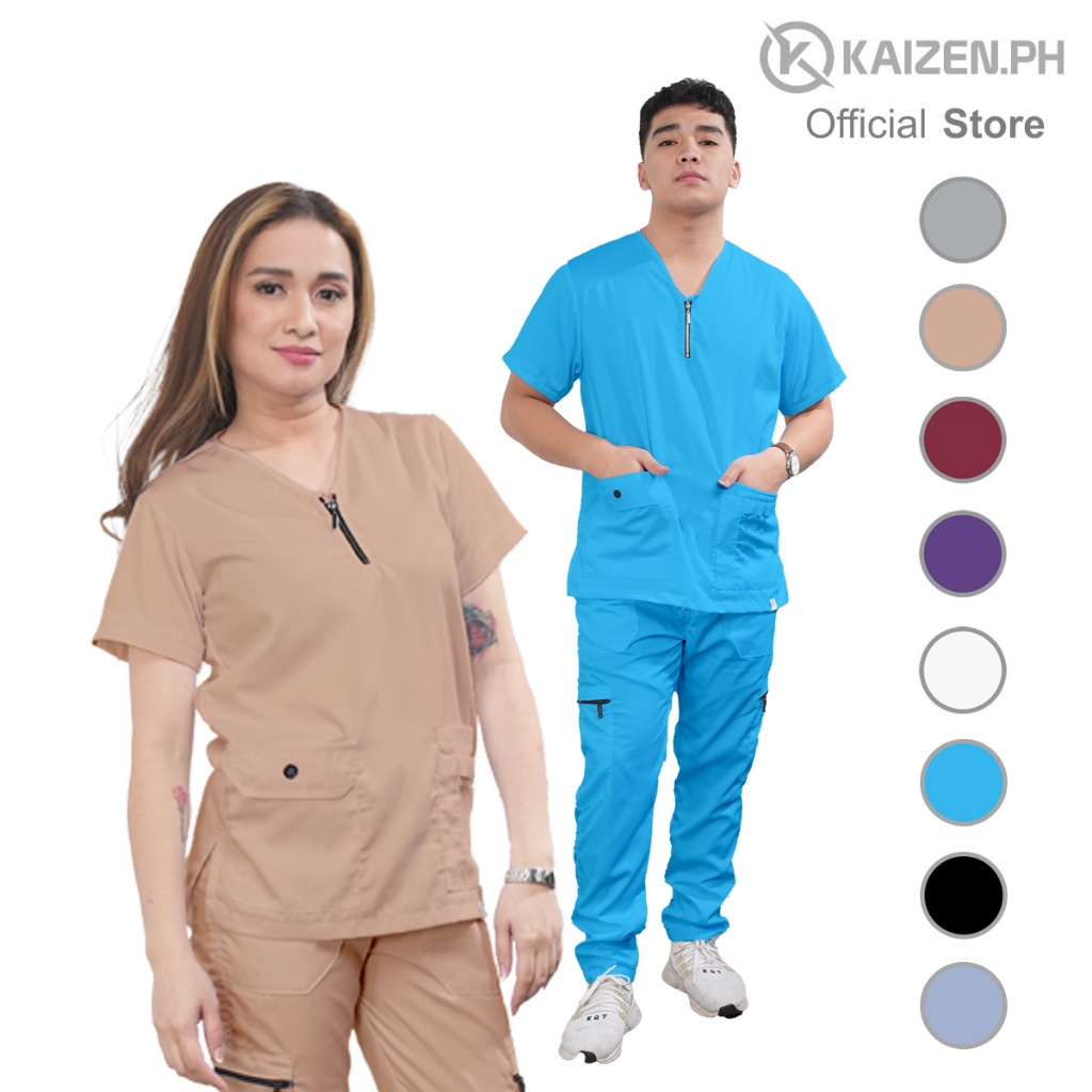 Kaizen Scrub Suit 1st Gen Kss-16 Zipper Top 4 Pocket Pants | Shopee ...